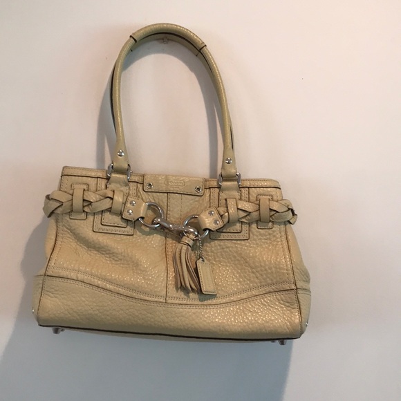 Coach | Bags | Coach Cream Leather Hand Bag | Poshmark